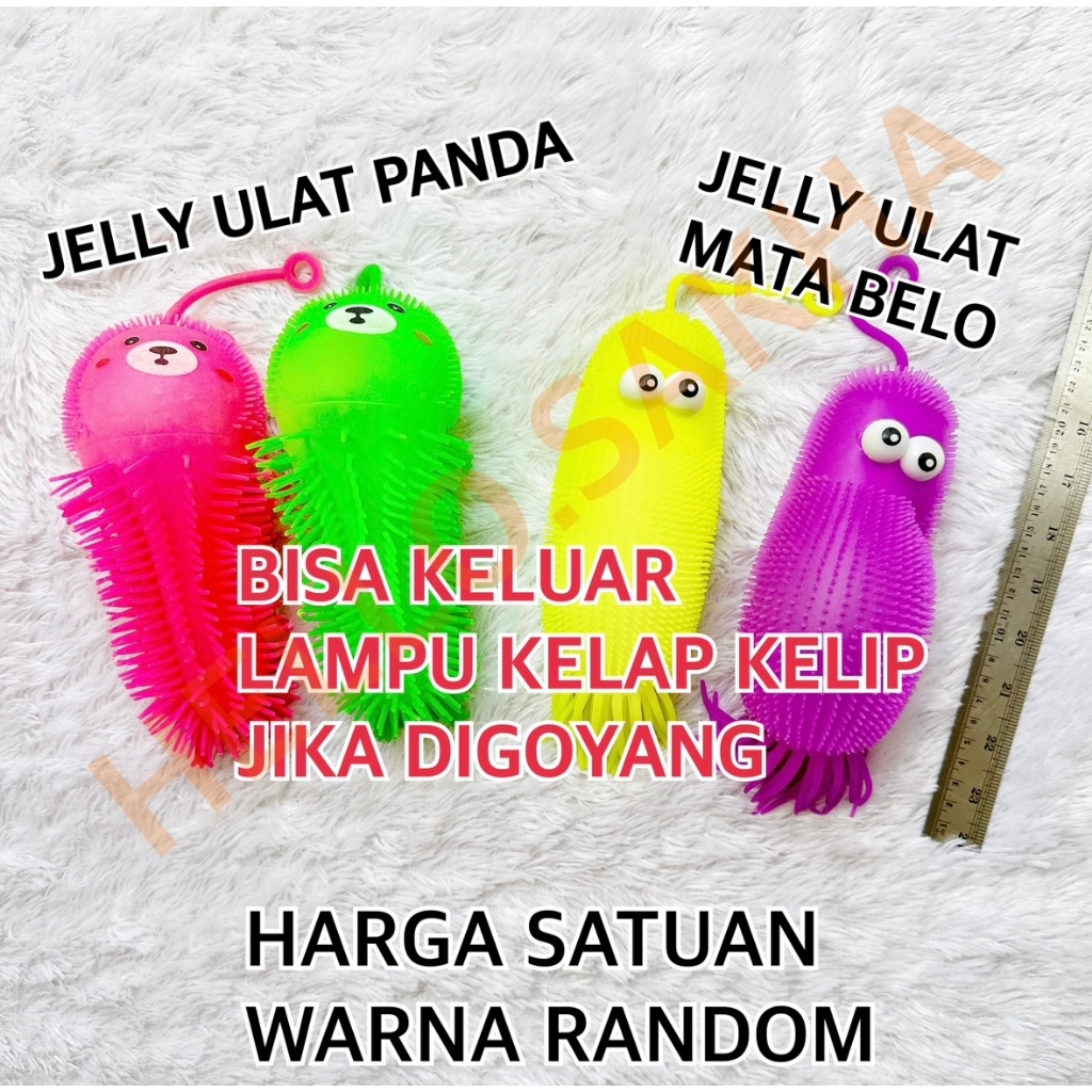 Jual MAINAN JELLY UBUR-UBUR ULAT PANDA DAN ULAT MATA BELO LUCU WARNA ...