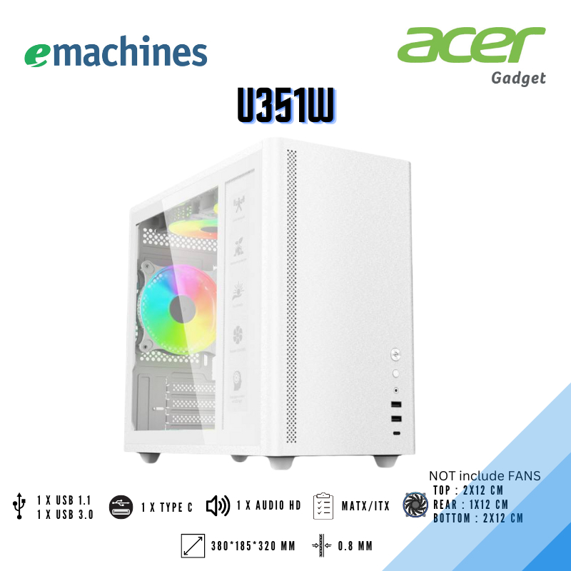Jual Casing Gaming / PC Case MATX emachines U351 White - Putih | Shopee ...