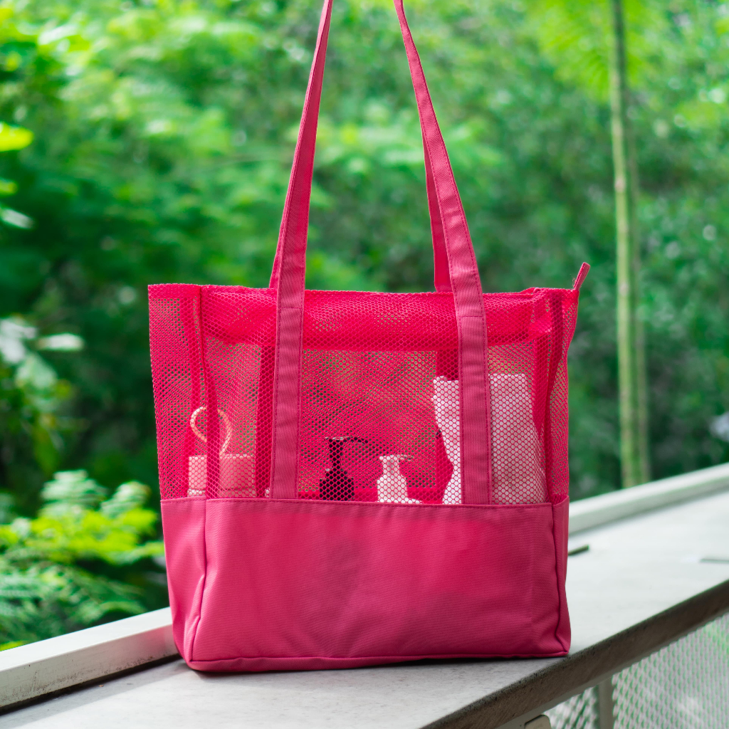 Jual Aston Mesh Totebag Tas Jaring Tas Renang Wanita Resleting Tote Bag ...