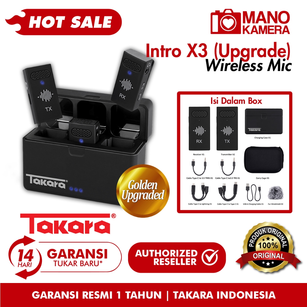 Jual Takara INTRO X3 Digital Wireless 2,4GHz Microphone with Charging ...