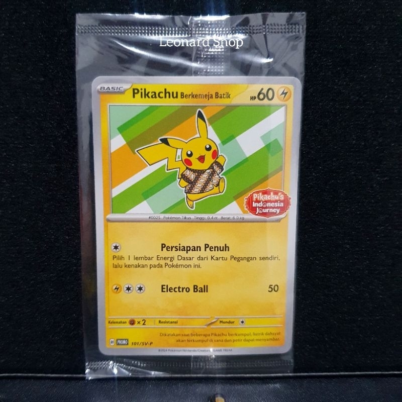 Jual Kartu TCG Pikachu Berkemeja Batik ( New Sealed ) Rare Pokemon Card Indonesia Journey 101/SV ...