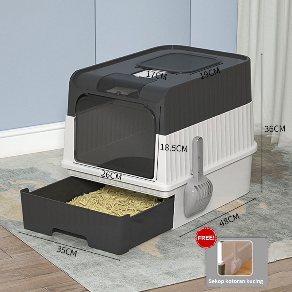Jual Litter Box Kucing Tempat Pup/Tempat Bak Pasir Kucing Cat Toilet ...