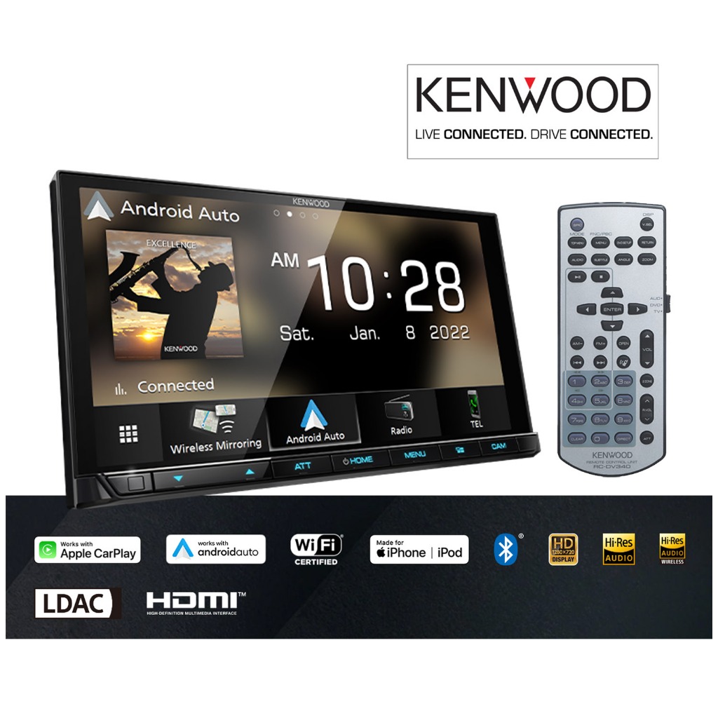 Jual Kenwood DMX9021S Double Din Hi-res Audio Wi-Fi Wireless Mirroring | Shopee Indonesia