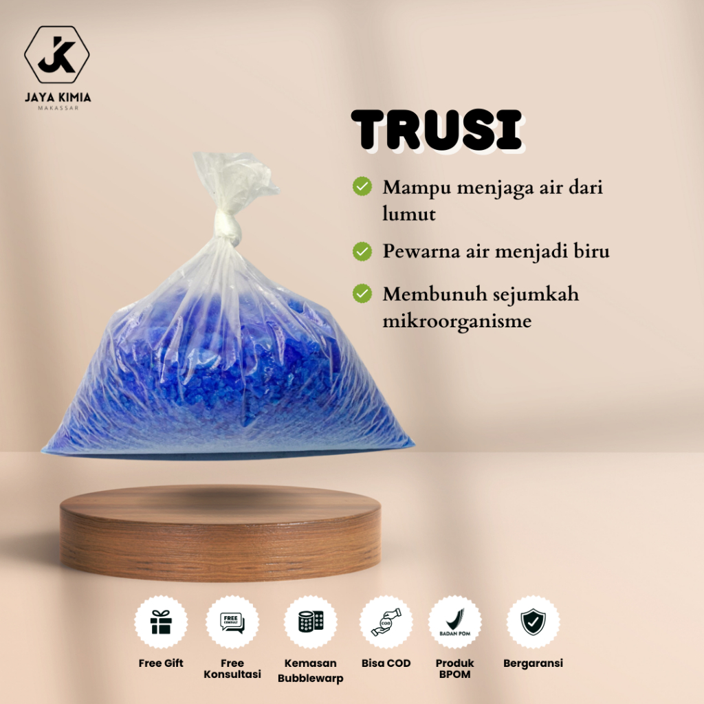 Jual Trusi 1 KG / Penjernih Air Biru 1 KG / Terusi Untuk Kolam | Shopee ...