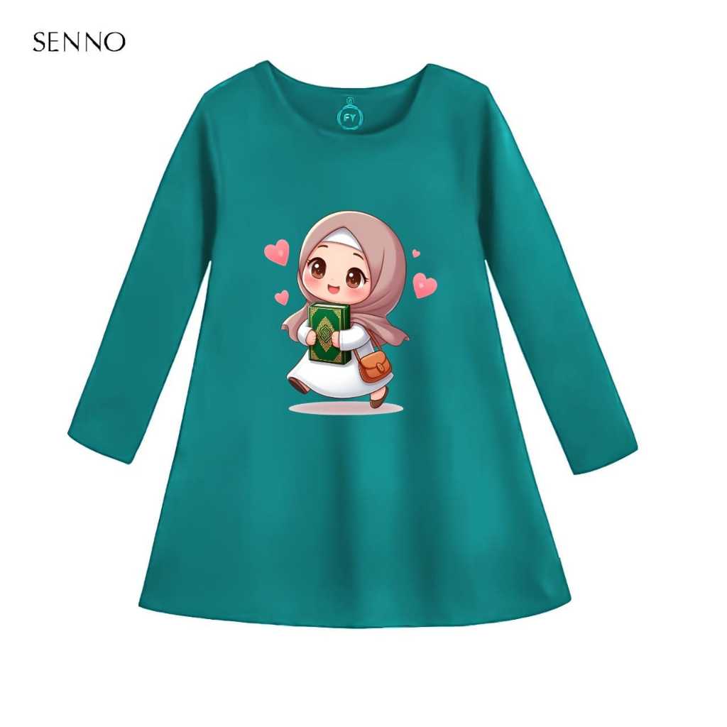 Jual Tunik Anak Cewek Dress Muslim Anak Perempuan Motif Buku Alquran ...