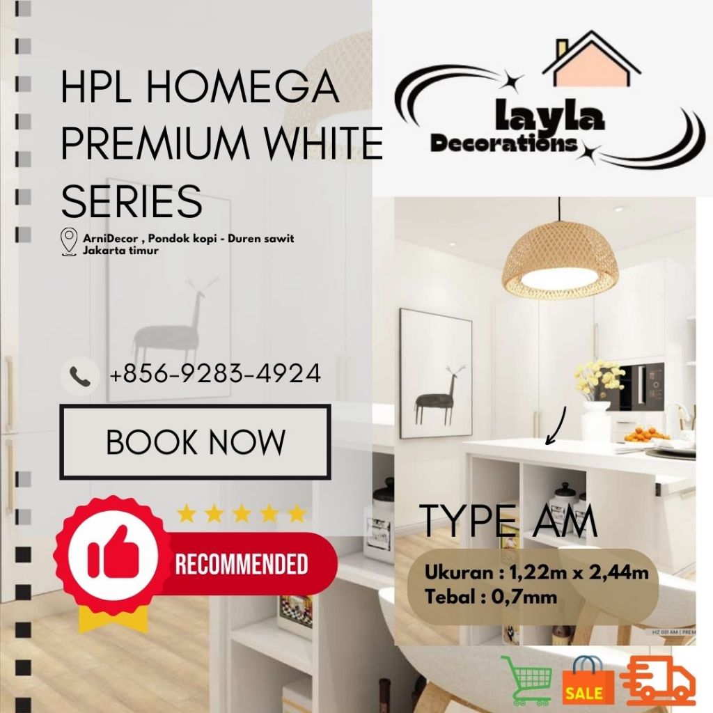 Jual HPL HOMEGA PREMIUM WHITE SERIES | PELAPIS UNTUK FURNITURE TYPE-AM ...