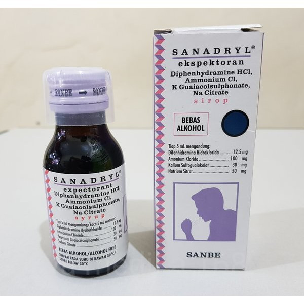 Jual Sanadryl Expectorant Sirup 60 ml Sanbe / obat batuk berdahak dan ...
