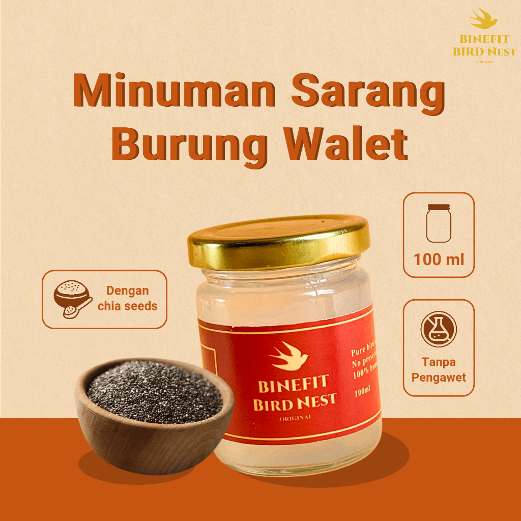 Jual Binefit-Minuman Sarang Burung Walet Asli 100ml (dengan Chia Sheed ...