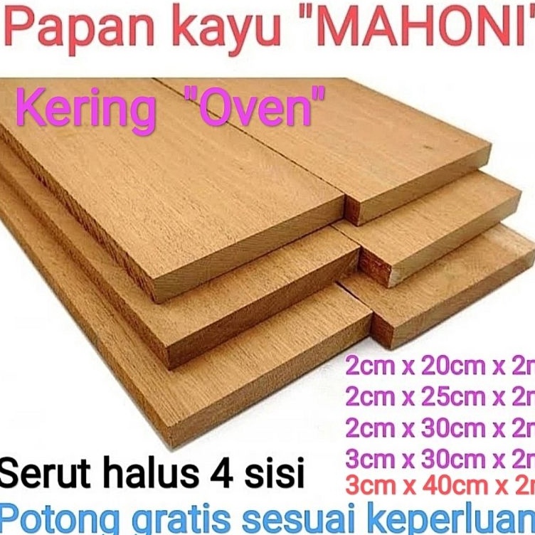 Jual Papan kayu Mahoni 17x2 25cm x 2m Serut halus 4 sisi ART OT8 ...