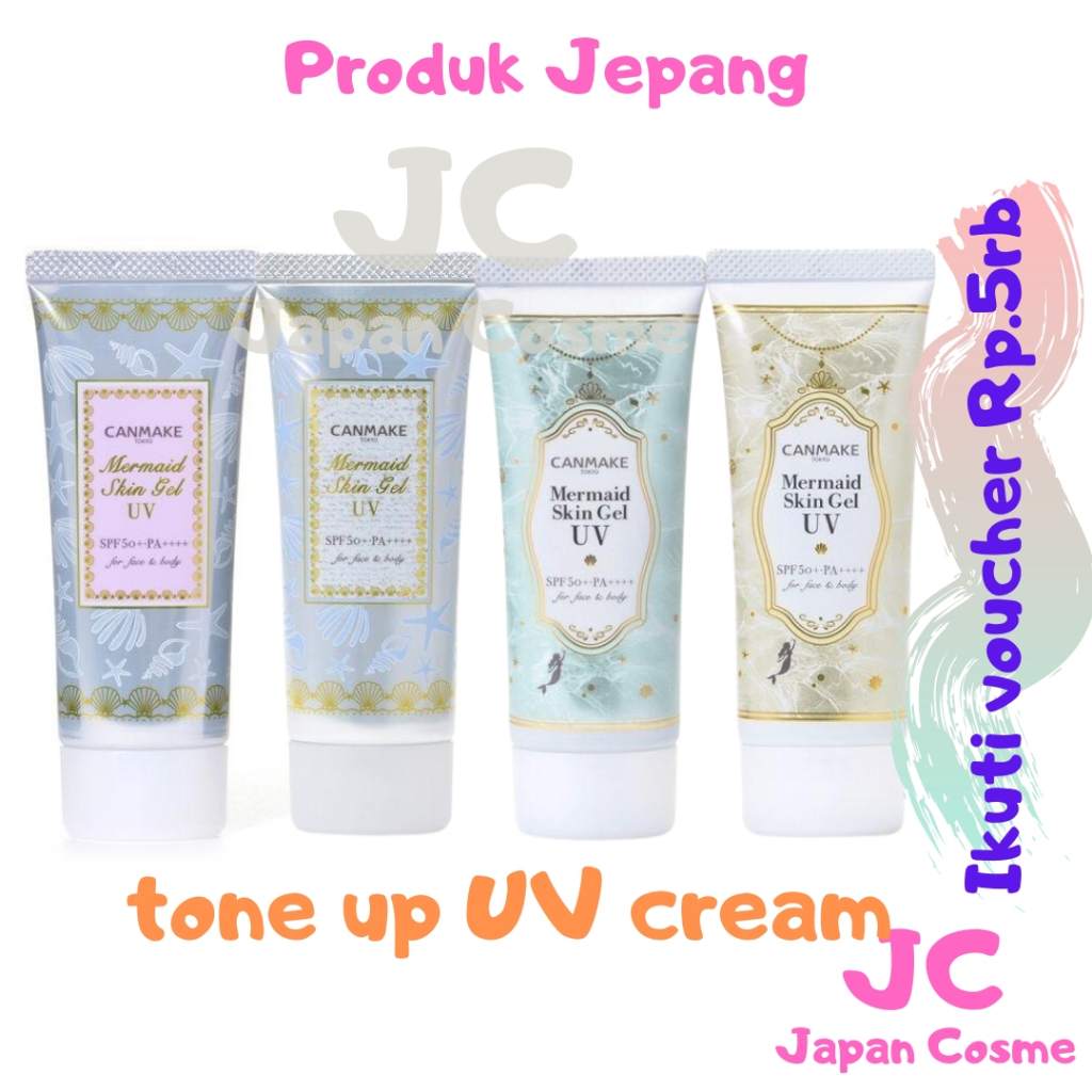 Jual Japan canmake mermaid skin gel spf50 41g 01 clear 02 white ...