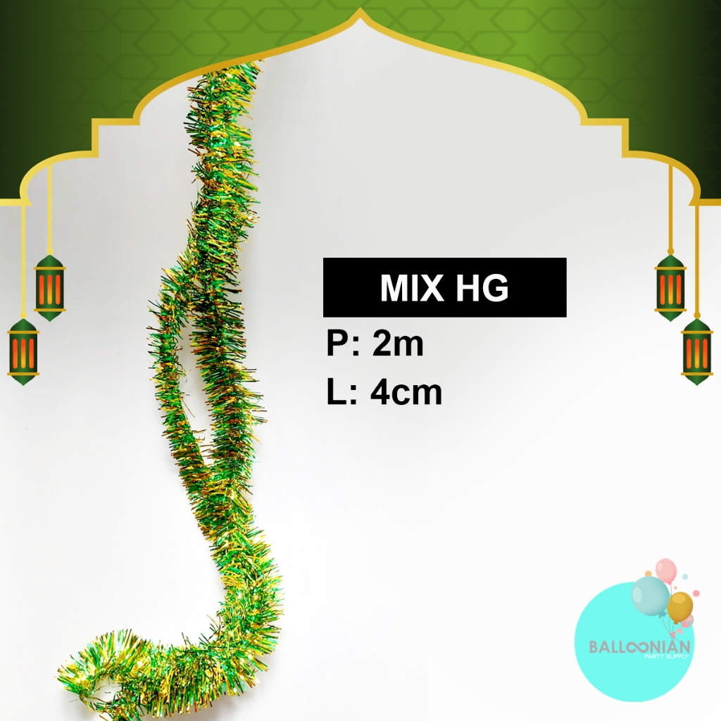 Jual Slinger Bulan Bintang Hijau/Slinger Idul Fitri/Hiasan Lebaran/Dekorasi Ramadhan | Shopee ...