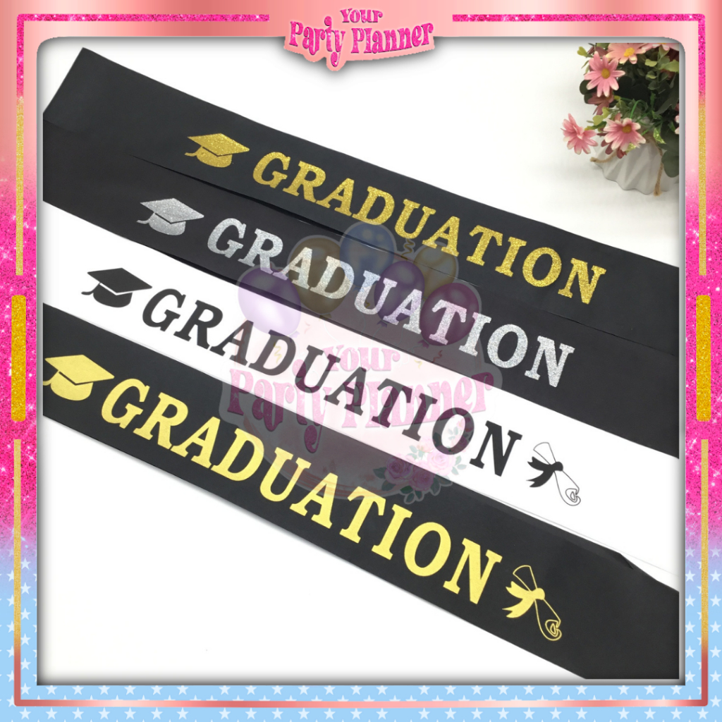 Jual Graduation Sash Selempang Wisuda Kelulusan Congrats Motif Metallic ...