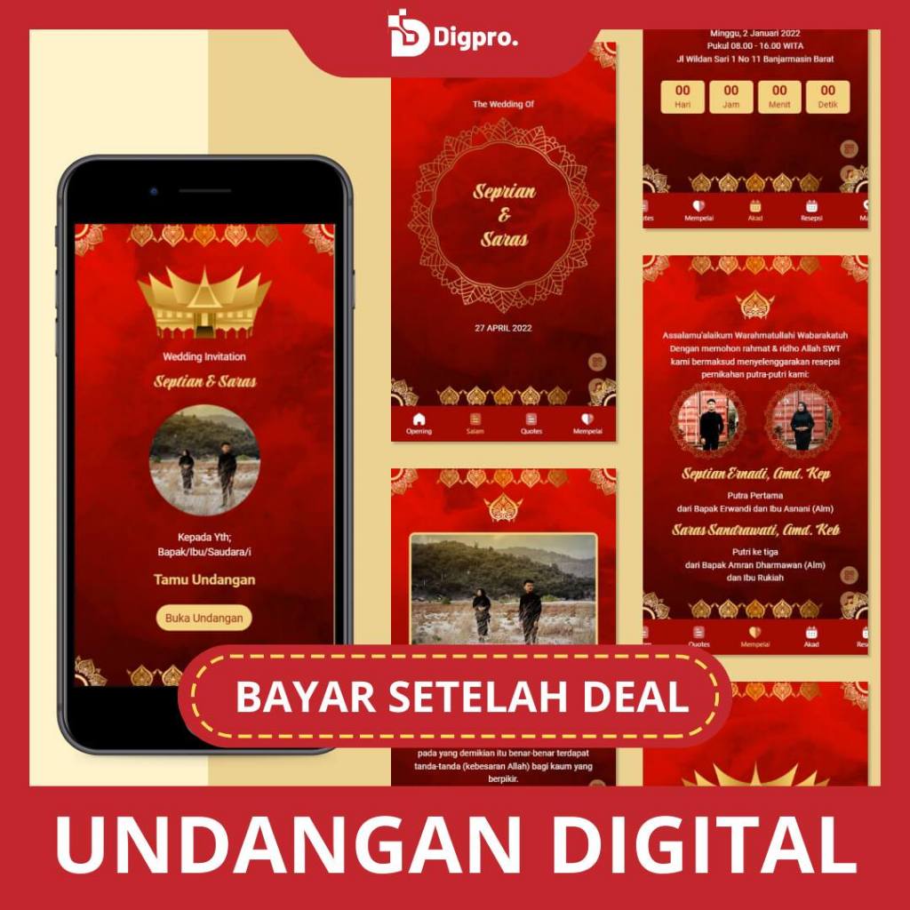 Jual Undangan Digital Pernikahan Versi Website Tema Adat MINANG Terbaru Desain Kekinian Fitur ...