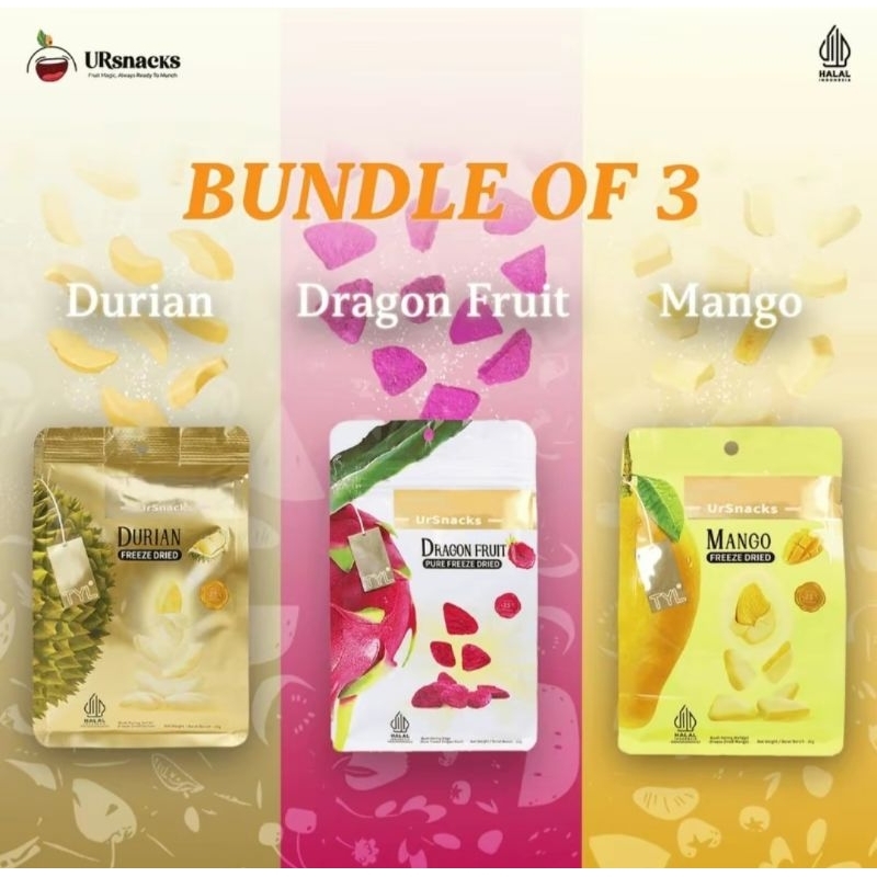 Jual Ursnacks bundle of 3 - Durian Naga Mango | Shopee Indonesia