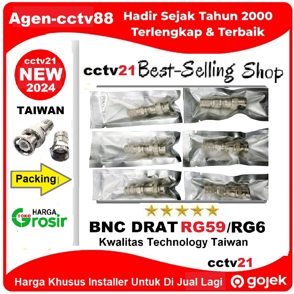 Jual BNC DRAT Original Dibungkus Taiwan RG59 / RG6 Jack konektor CCTV Harga Khusus Installer ...