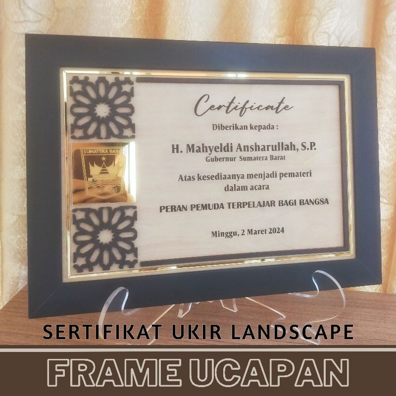 Jual Frame Bingkai Gift Piagam Sertifikat Ucapan Kenang kenangan Ucapan ...