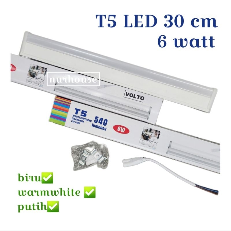 Jual Lampu tl led t5 led 6 watt 30 cm lampu etalase neon box lampu kitchen set top quality ...