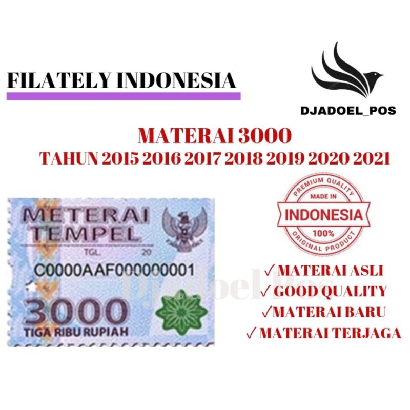 Jual MATERAI 3000 TAHUN 2015 2016 2017 2018 2019 2020 2021 (Baru ...
