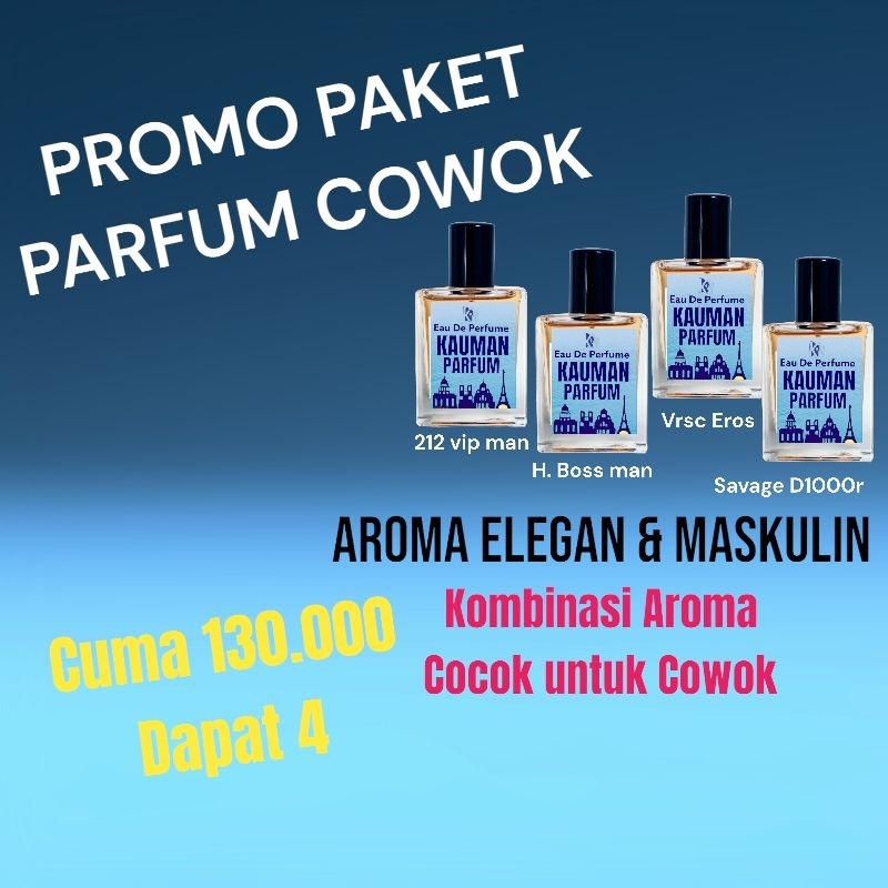 Jual PROMO PAKET PARFUM COWOK 130 Ribu Dapat 4 Parfum Aroma Elegan dan ...