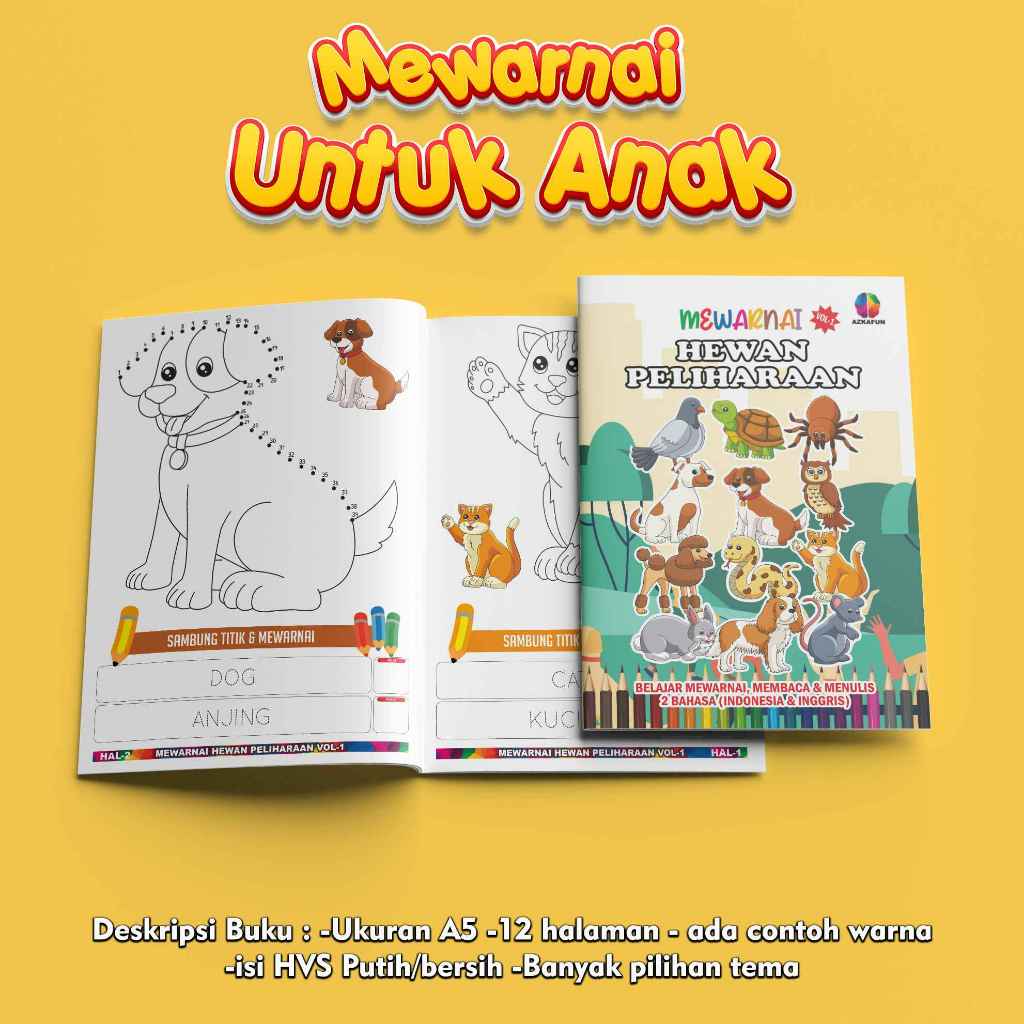 Jual BUKU MEWARNAI ANAK VOL 1 Full colour - buku mewarnai Full colour ...