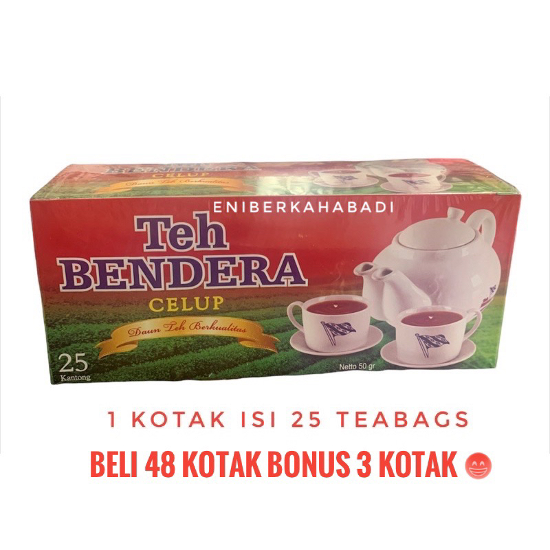 Jual Teh Celup Bendera exp Desember 2026 1 kotak isi 25 Teabags (Bonus ...