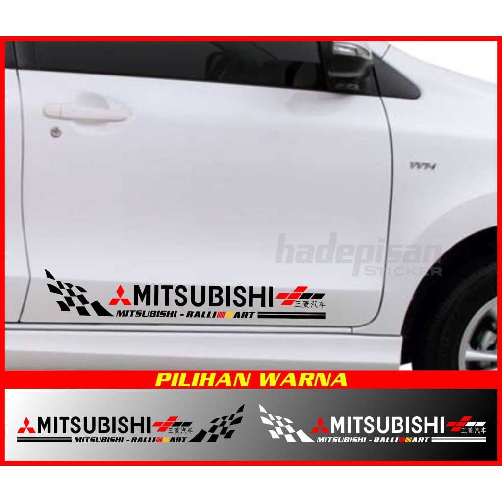Jual Stiker Mobil Cutting Sticker Flag Sport Mitsubishi Sport Ralli Art ...