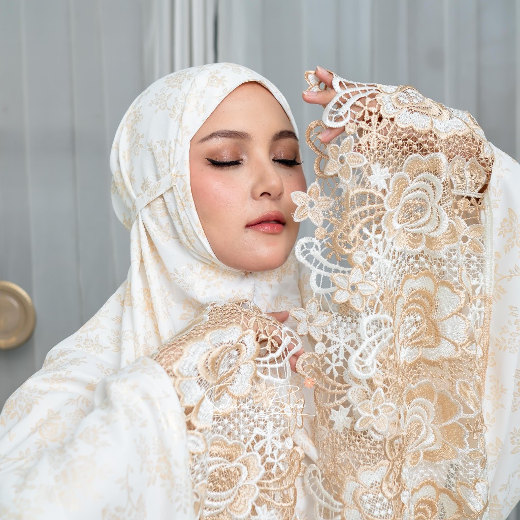 Jual Mukena Katun Poil Nazwa 2IN1 Renda Giper Mewah | Shopee Indonesia