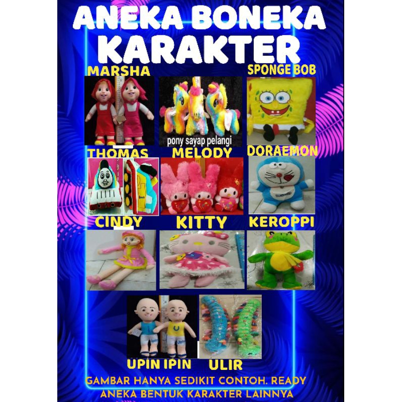 Jual KADO HADIAH BONEKA KARAKTER KARTUN ULAT ULIR KITTY DORAEMON THOMAS ...