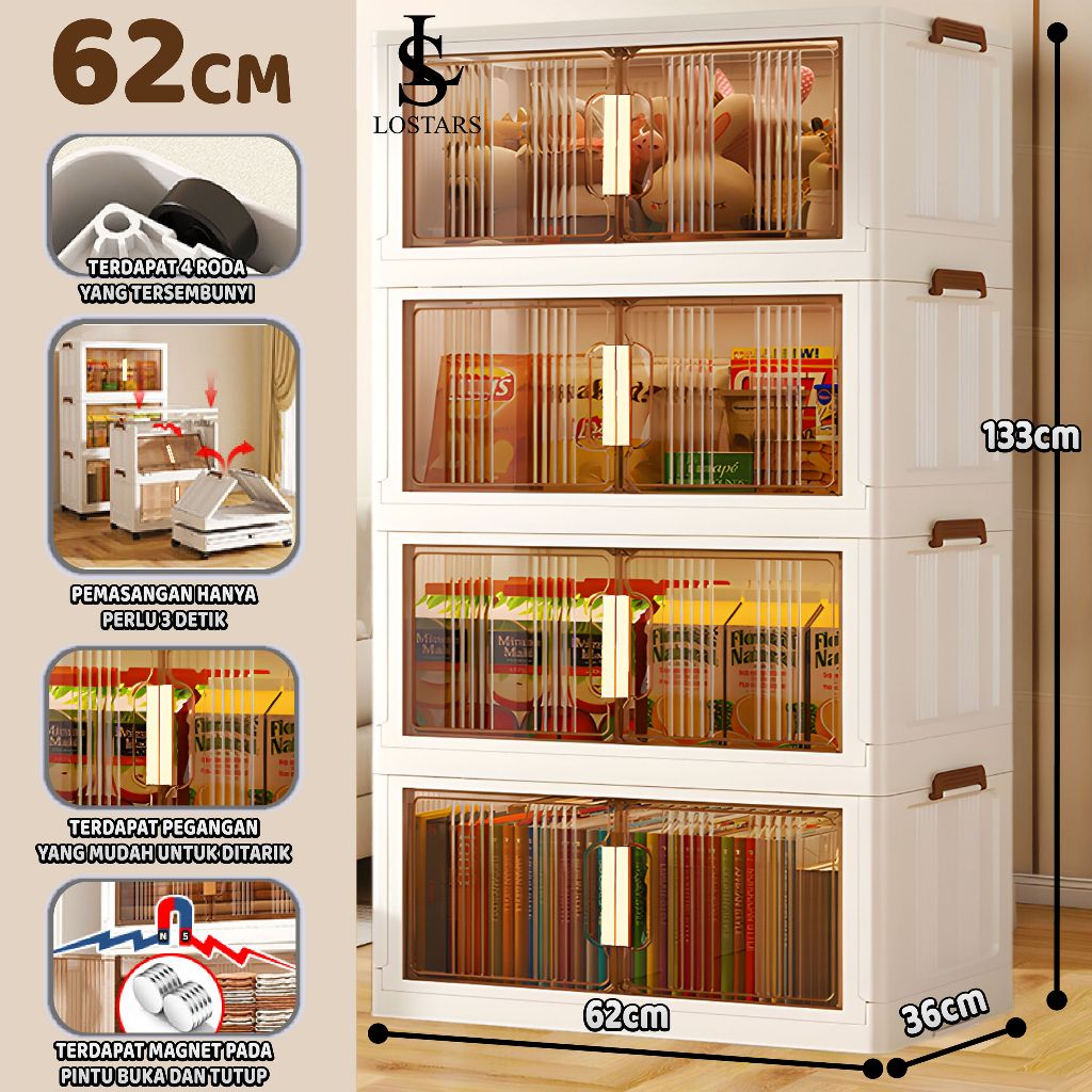 Jual LOSTARS Y5&Y6 /Rak Buku Serbaguna/Rak Kabinet Plastik Lipat/Rak ...