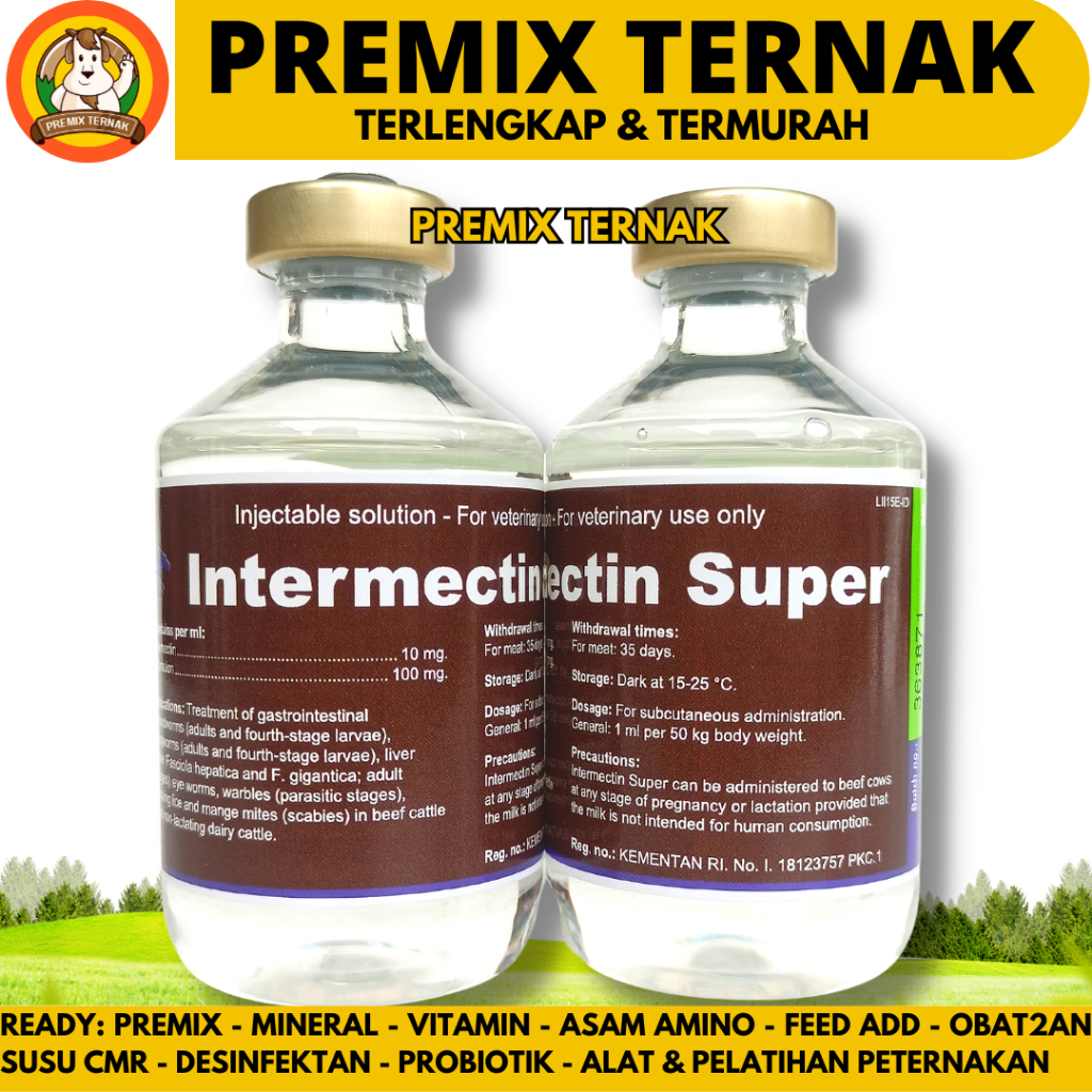 Jual INTERMECTIN SUPER 50 ML - Obat Ekto dan Endo Parasit Hewan Sapi ...