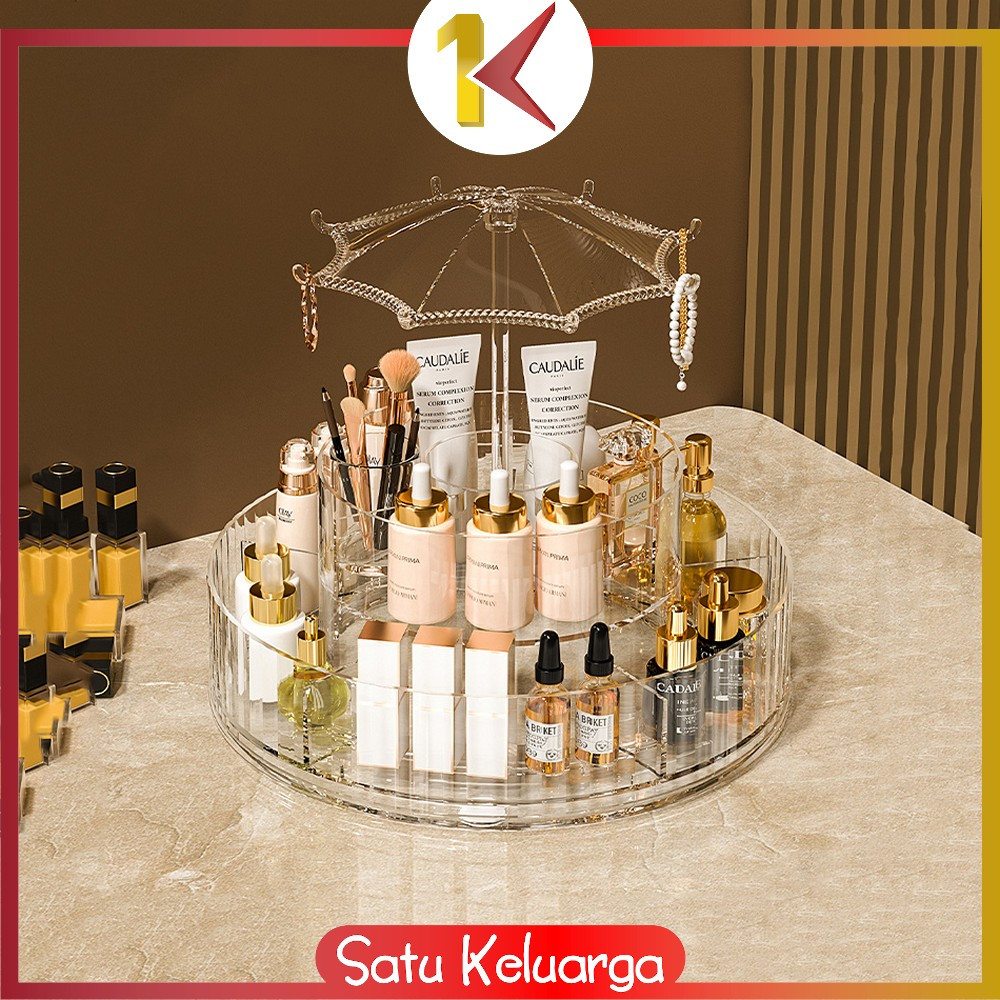 Jual SK-K169 Rak Kosmetik Putar 360 Derajat Transparan Desain Payung ...