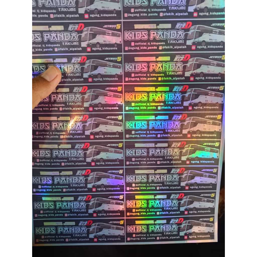 Jual Stiker Nama Bus Basuri Kids Panda JB 5 Takumi Viral Glossy Terbaru ...