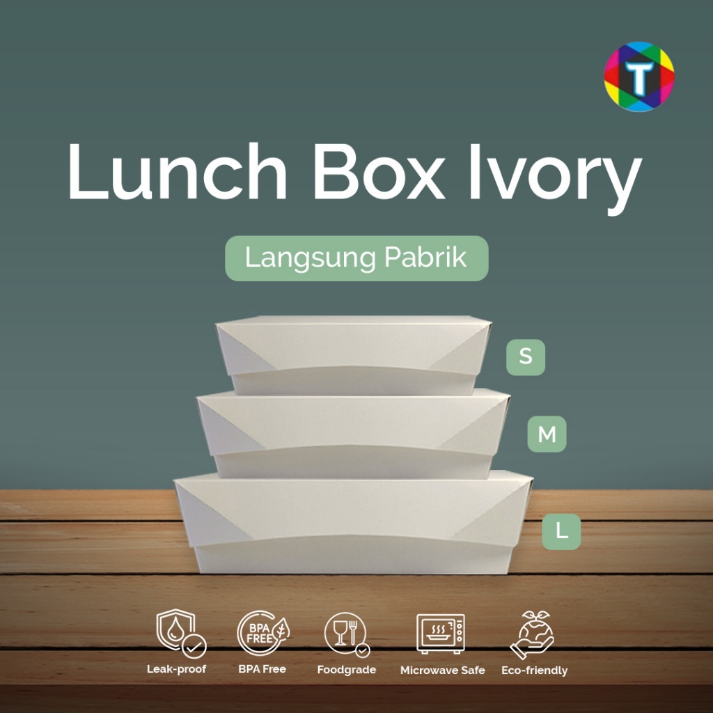 Jual Lunch Box Polos Ivory Lembaran Size S M & L Full Laminasi & Dove ...