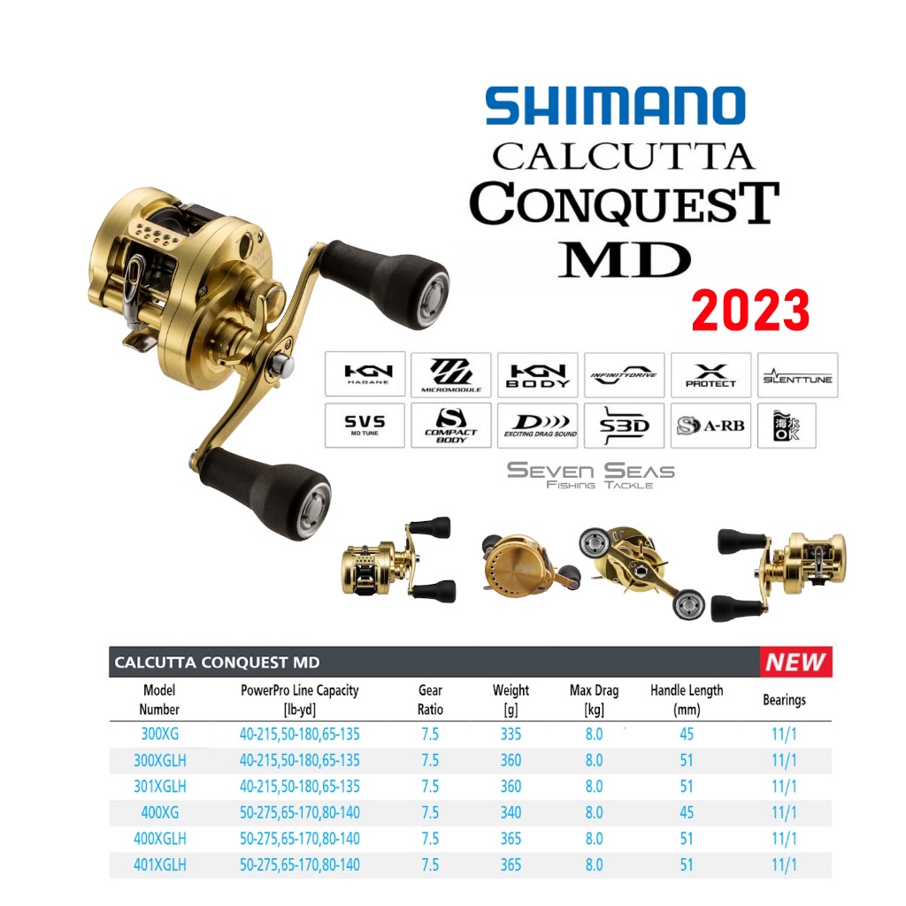 Jual Shimano Calcutta Conquest MD Model 2023 300/400 301/401 Baitcasting BC Reel Pancing ...