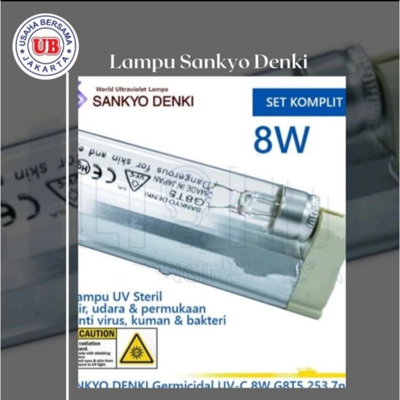 Jual Lampu Sankyo Denki G8T5 8watt UVC Germicidal anti virus komplit ...