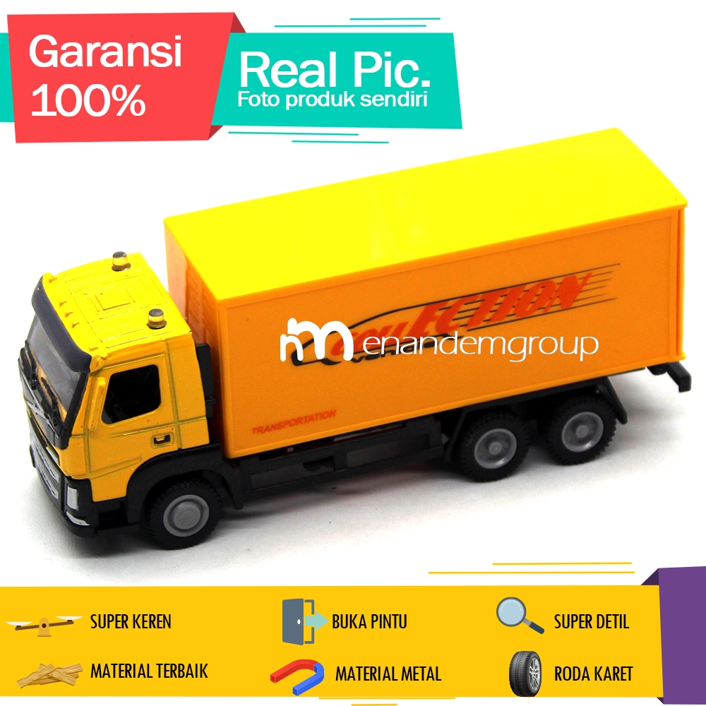 Jual Diecast Miniatur Mainan Mobil Truk Box Engkel Angkut Barang Buka ...