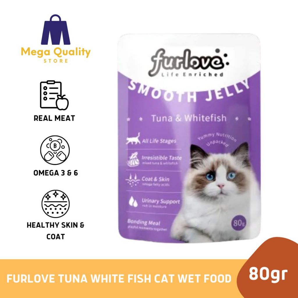 Jual FURLOVE Tuna White Fish Cat Wet Food Pouch 80gr | Shopee Indonesia