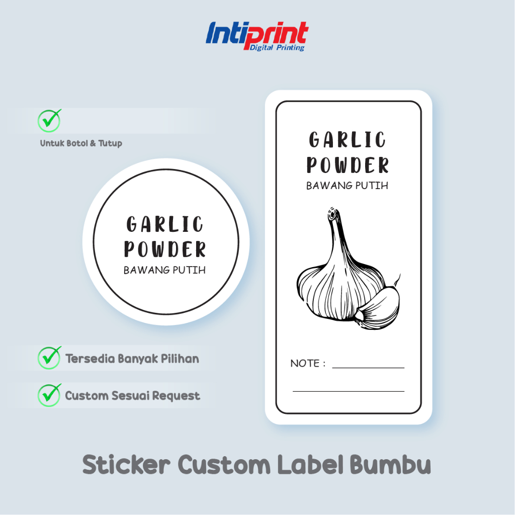 Jual Sticker Label Bumbu Bulat Persegi | Sticker Toples Bumbu Dapur ...