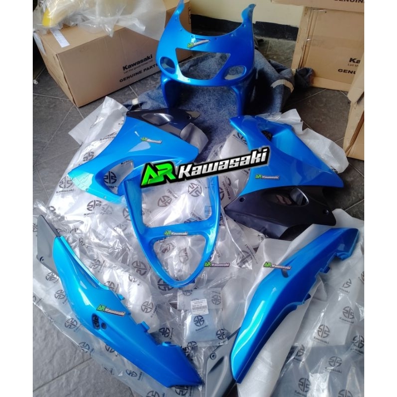 Jual BODY SET NINJA RR 150 OLD BIRU ZX150 ORIGINAL KAWASAKI | Shopee ...