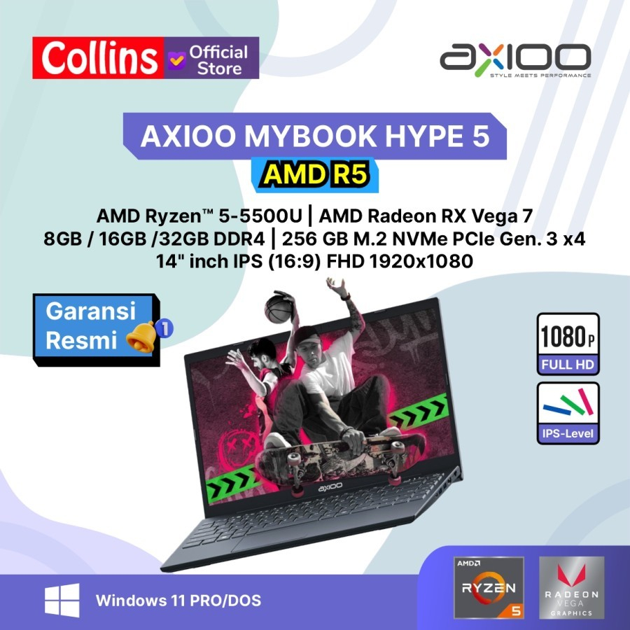 Jual Laptop AXIOO HYPE 5 AMD Ryzen 5 5500U 8GB/16GB SSD 256GB 14" FHD ...