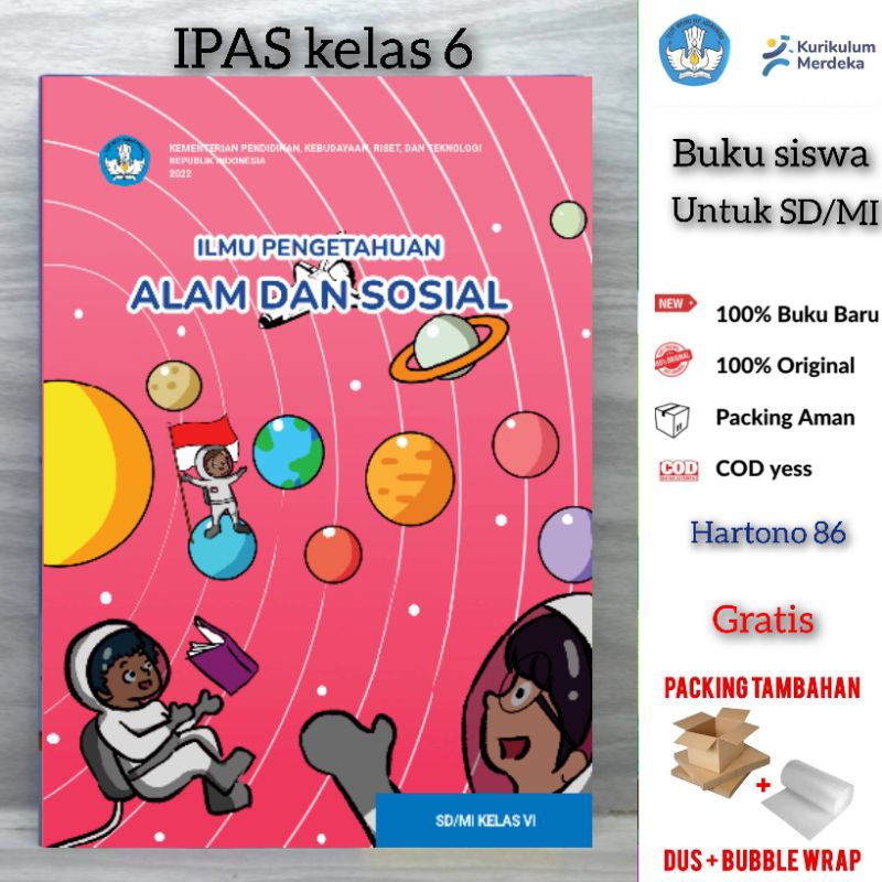 Jual Buku paket siswa IPAS Kelas 6 SD/MI Kurikulum Merdeka/ kumer ...