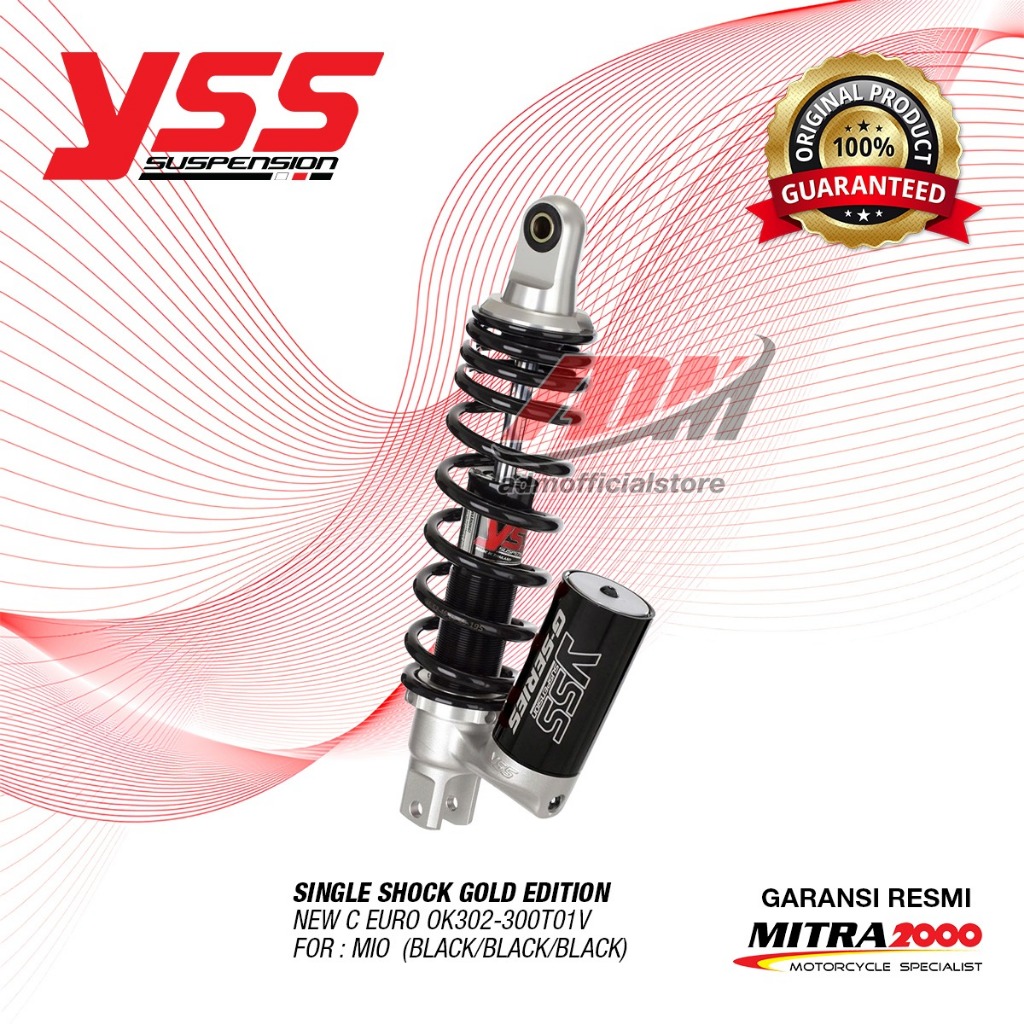 Jual YSS Single Shock New C Euro for Mio 300mm (Tabung Bawah) | Shopee ...