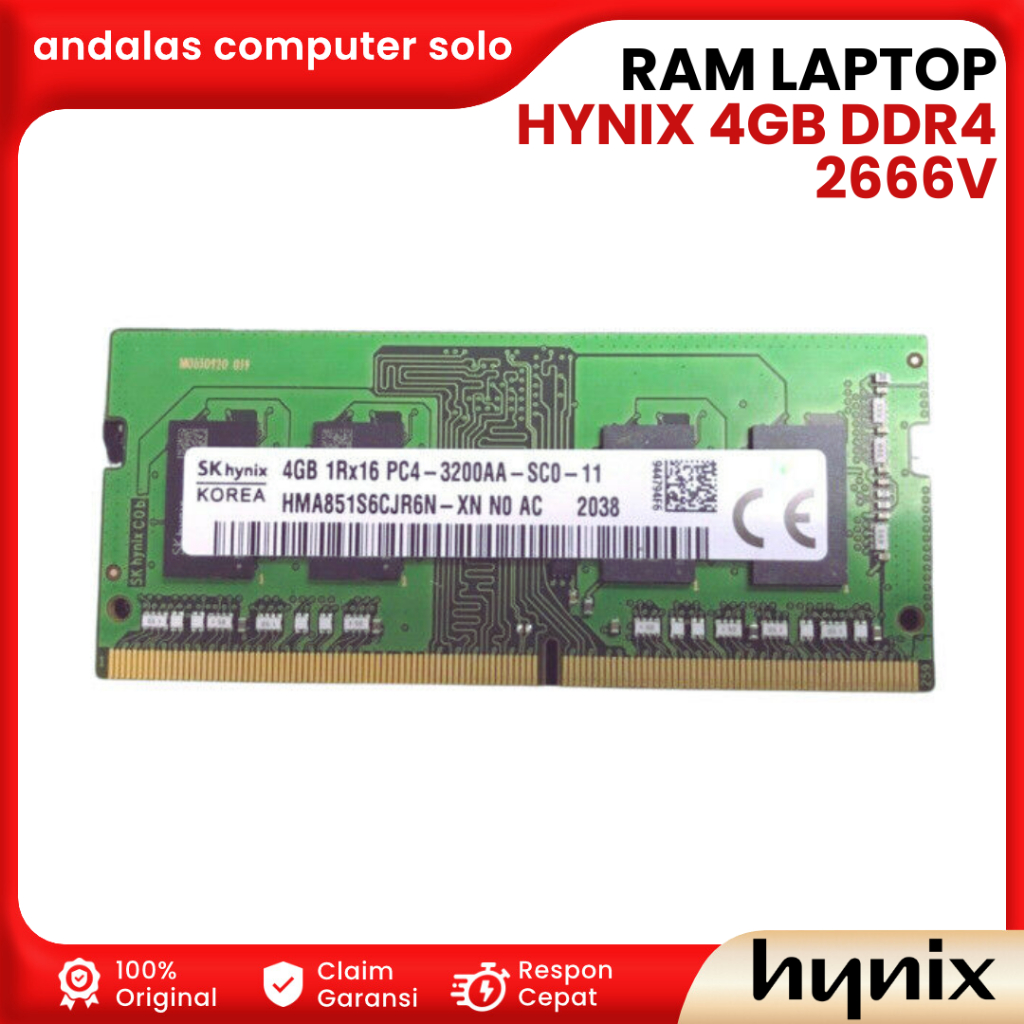 Jual RAM MEMORY LAPTOP NOTEBOOK SK HYNIX 4GB DDR4 PC4-2666mhz SODIMM MEMORY MODULE | Shopee ...
