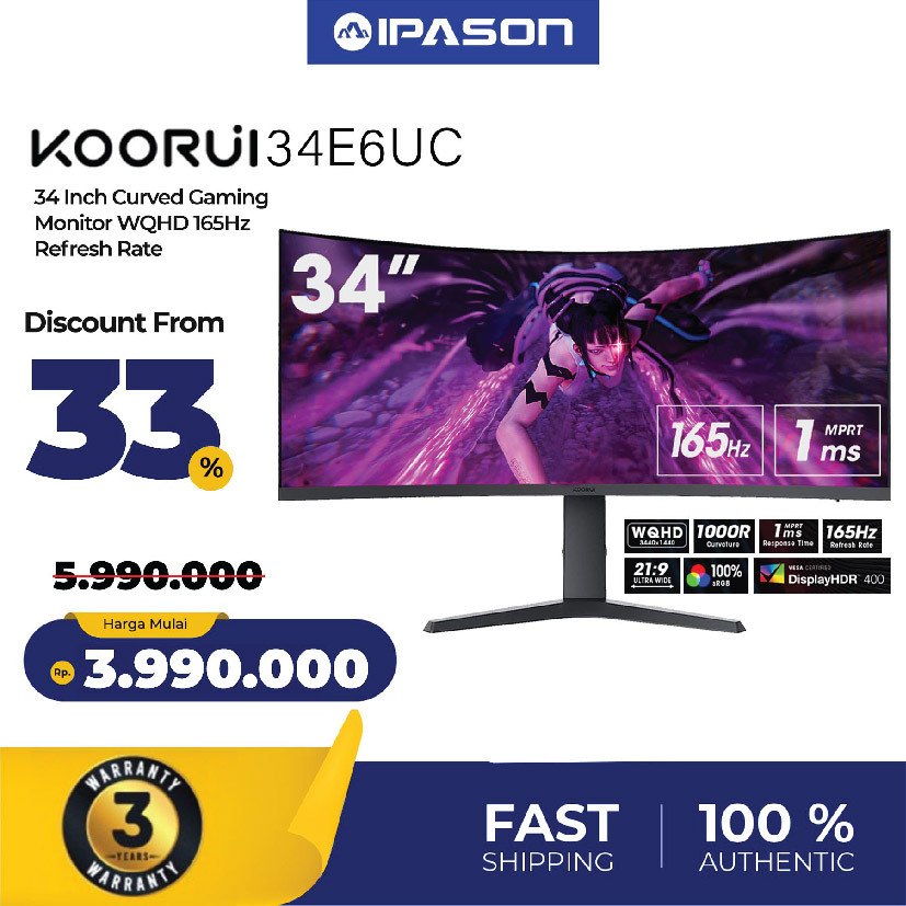Jual KOORUI 34 inch monior 34E6UC Curved Gaming Monitor 21:9 Ultra Wide ... Jual KOORUI 34 inch monior 34E6UC Curved Gaming Monitor 21:9 Ultra Wide ...