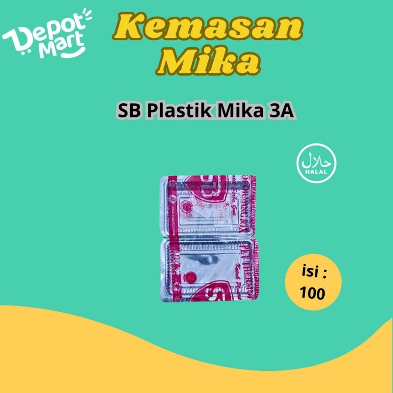 Jual SB Plastik Mika 3A Kemasan isi 100 Pcs Pembungkus Makanan | Shopee ...