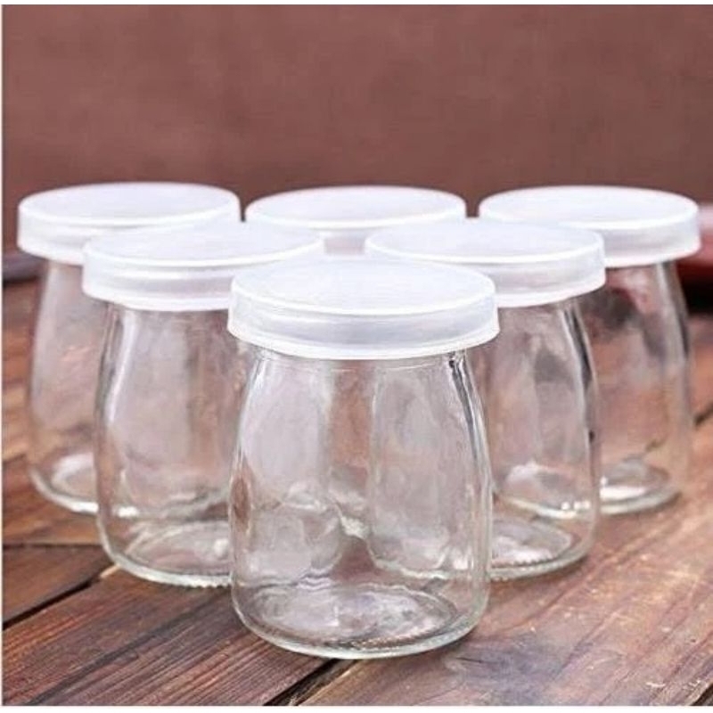 Jual [SET 6 PCS]Toples kecil Gejas Jar Tempat Puding Bahan Kaca Tutup ...
