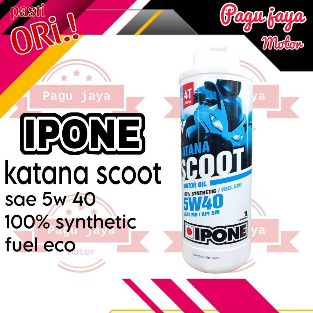 Jual IPONE KATANA SCOOT SAE 5W 40 ISI 1LITER 100% SYNTHETIC FUEL ECO ...
