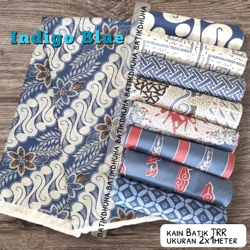Jual KAIN BATIK HALUS WARNA SOFT BIRU MUDA INDIGO | Shopee Indonesia