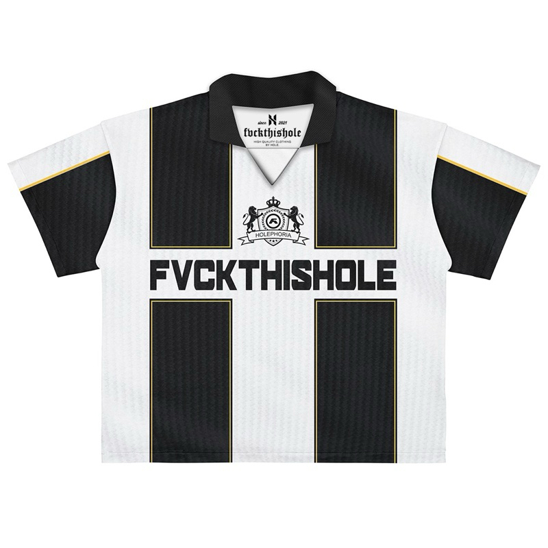 Jual Holephoria - Jersey Boxy Stripe Black White | Shopee Indonesia