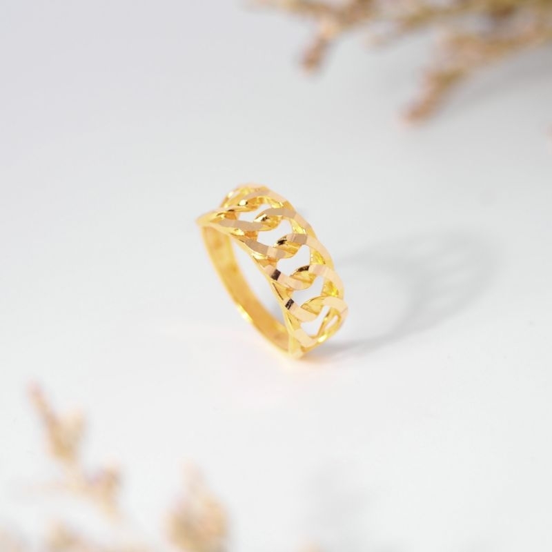 Jual Cincin Emas Cap Setengah Rantai Tanpa Mata - Toko Emas Gadjah ...